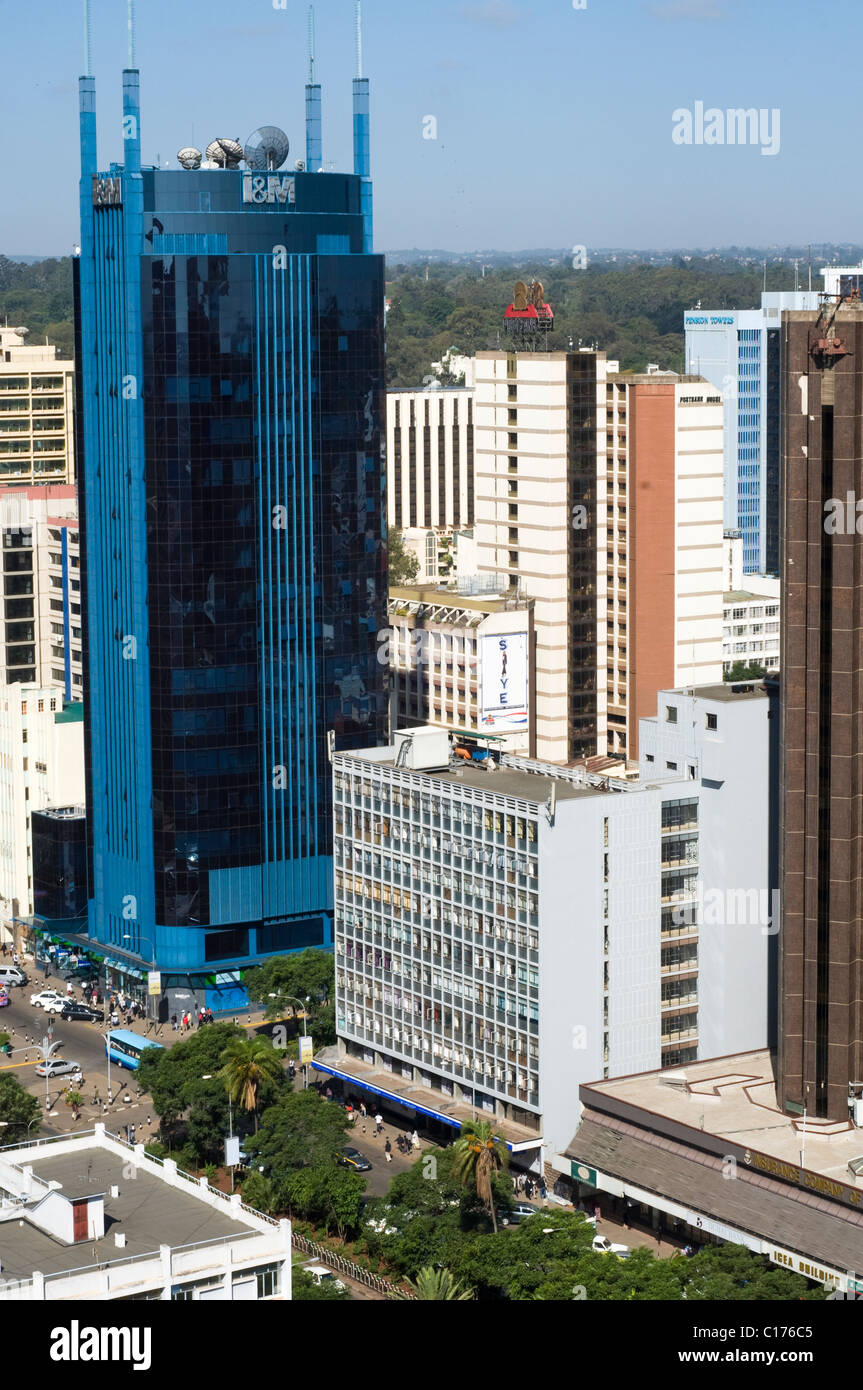 Aerial view of city looking northwest nairobi kenya Stock Photo - Alamy
