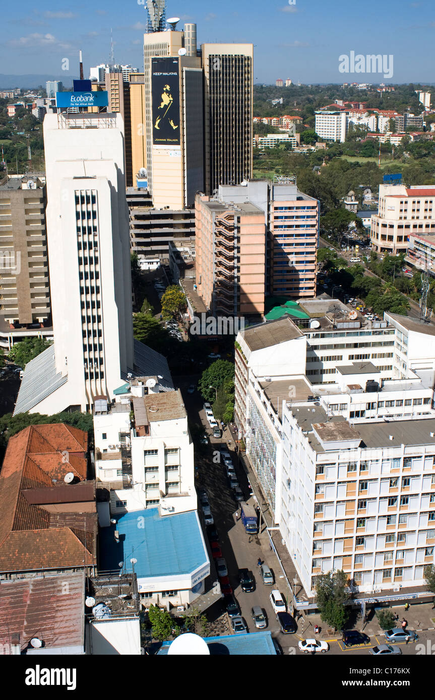 Aerial view of city looking west nairobi kenya Stock Photo - Alamy