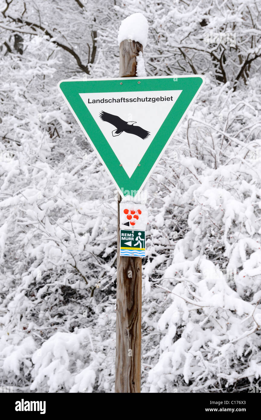 Sign, protected landscape Stock Photo - Alamy