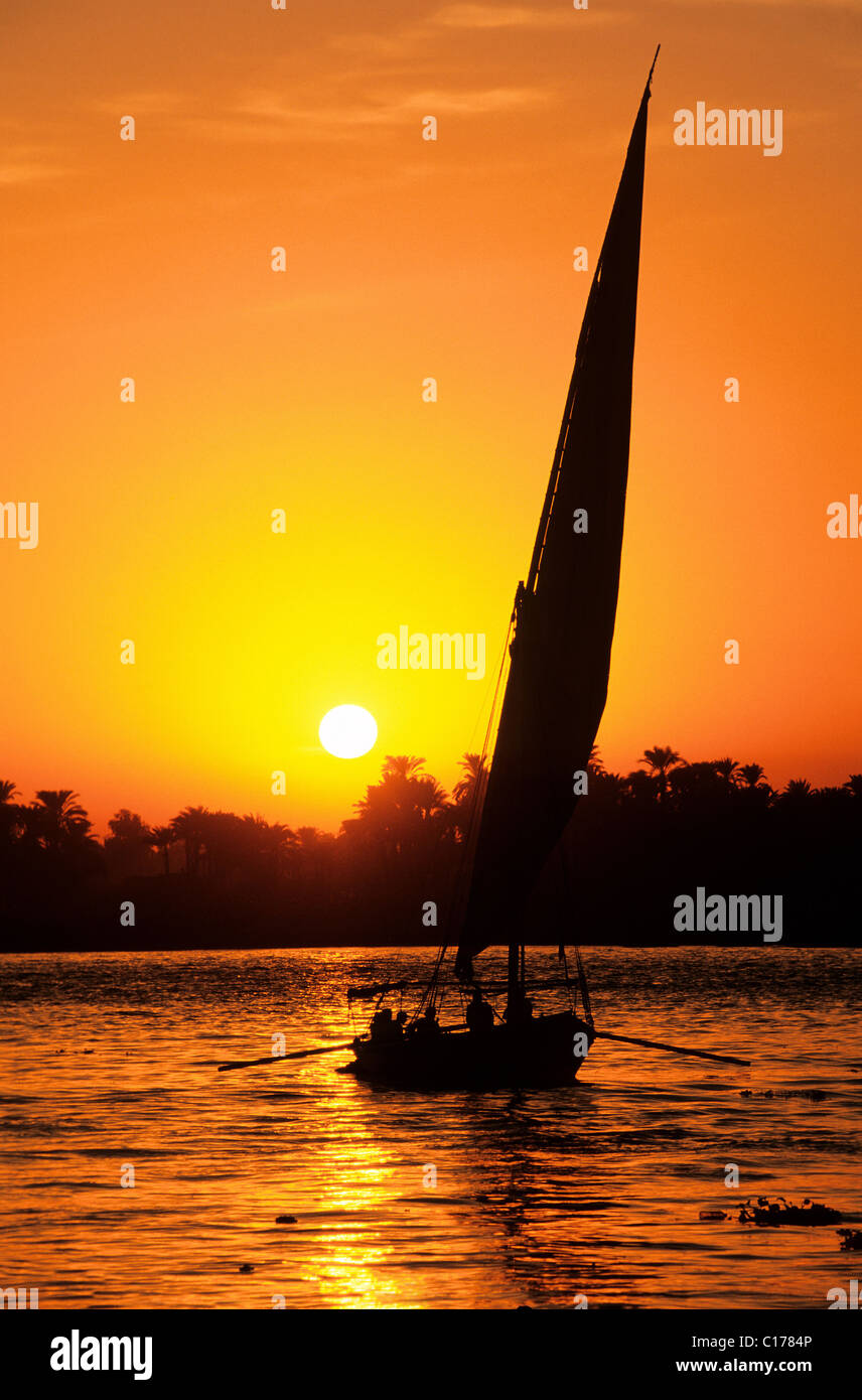 Egypt, Nile valley, Aswan, felucca Stock Photo - Alamy