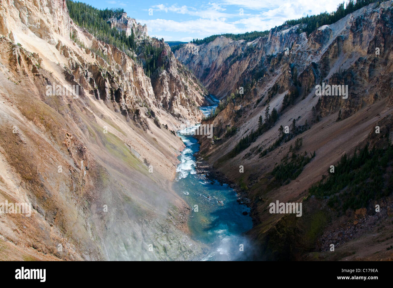 Yellowstone River Canyon,Lower Falls,Artist & Observation Platform,Drop ...