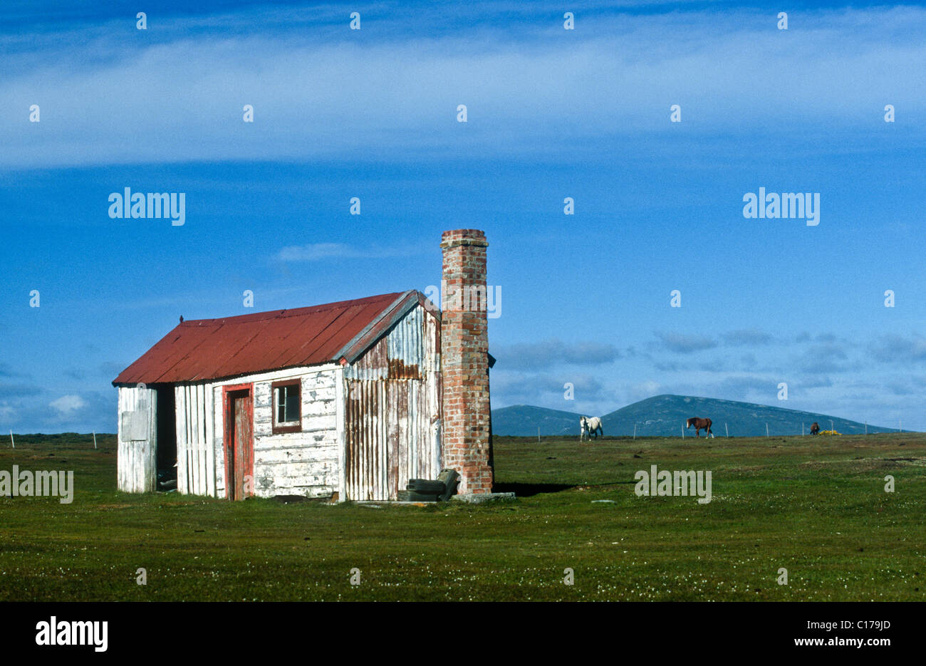 Farm building, Saunders Island, Falklands Stock Photo - Alamy