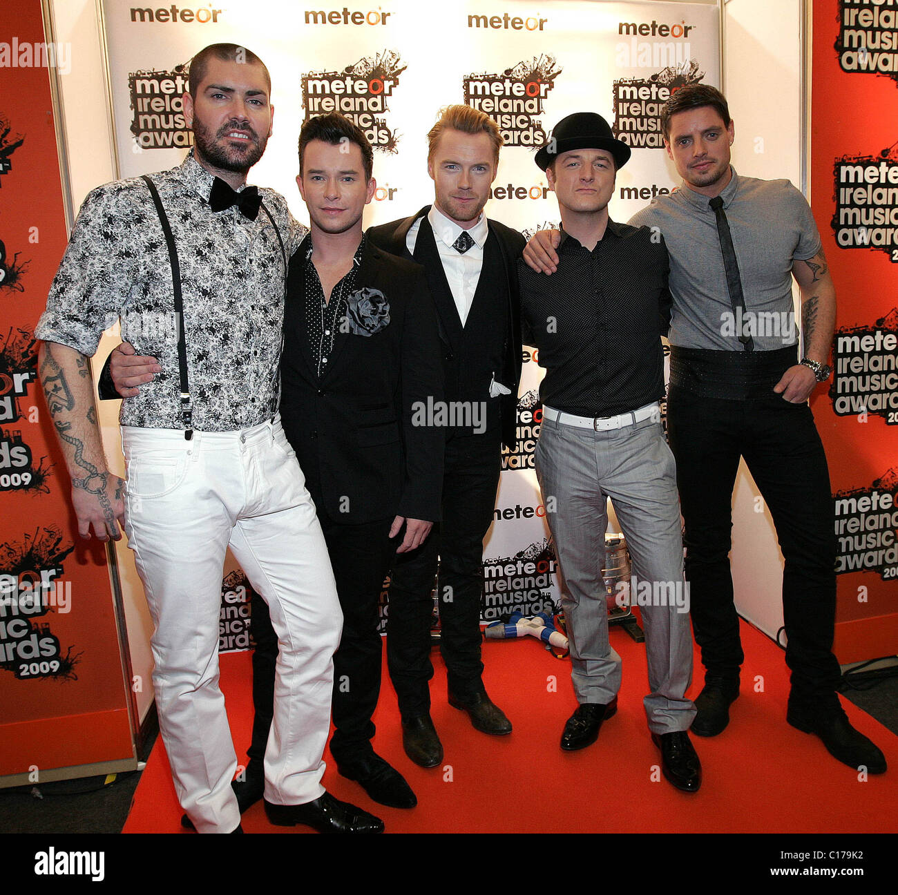 Boyzone, Meteor Irish Music Awards held at the RDS - Press Room Dublin ...