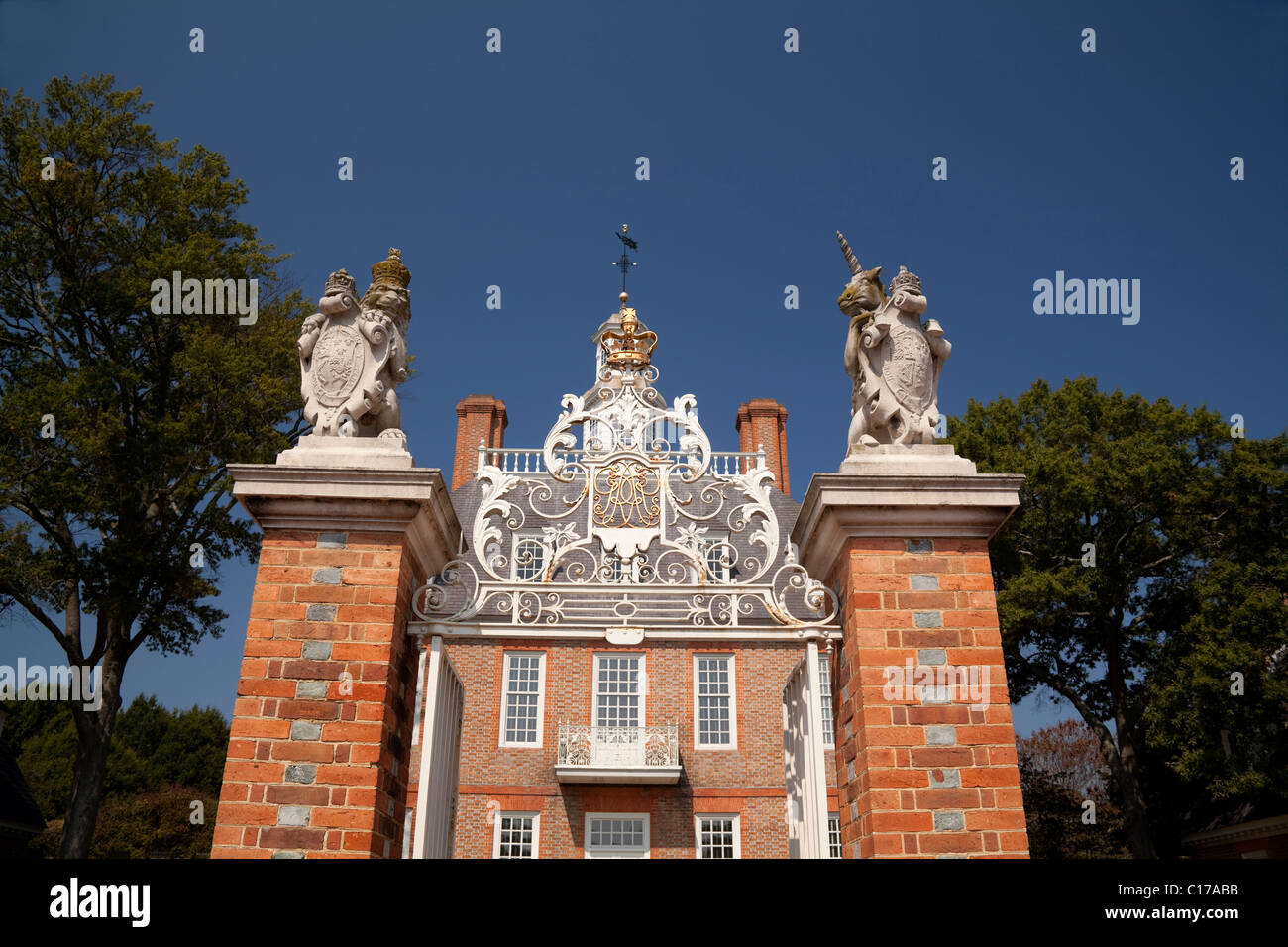 entrance to Governor's Palace Williamsburg VA USA Stock Photo - Alamy