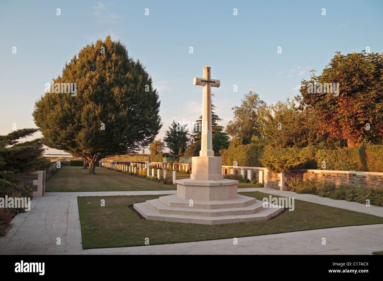 The Cross of Sacrifice in the CWGC Chappelle D'Armentieres Old Military ...