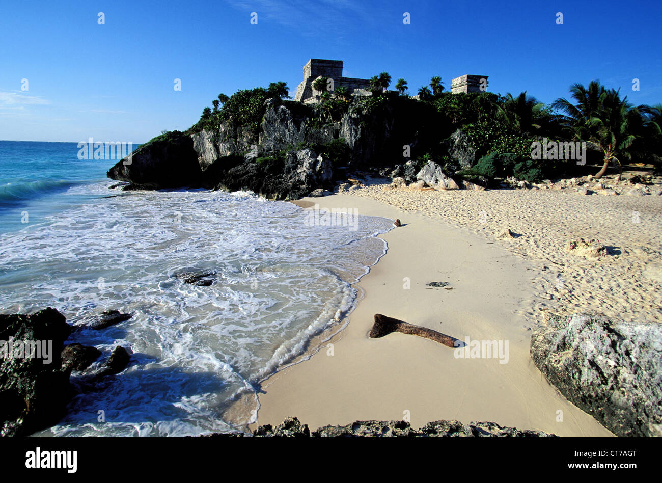 Mexico, Quintana Roo State, Riviera Maya, Tulum Mayan site Stock Photo ...