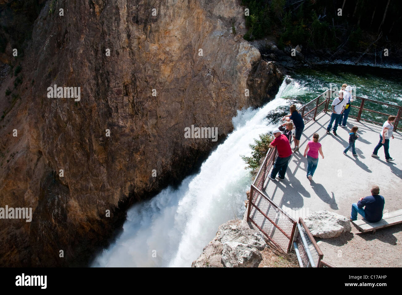 Yellowstone River Canyon,Lower Falls,Artist & Observation Platform,Drop ...