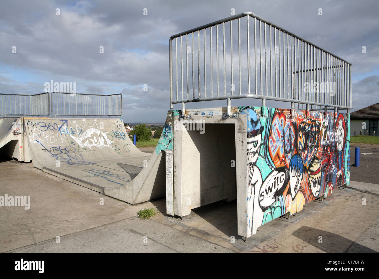 Run down skate park ramp Stock Photo - Alamy
