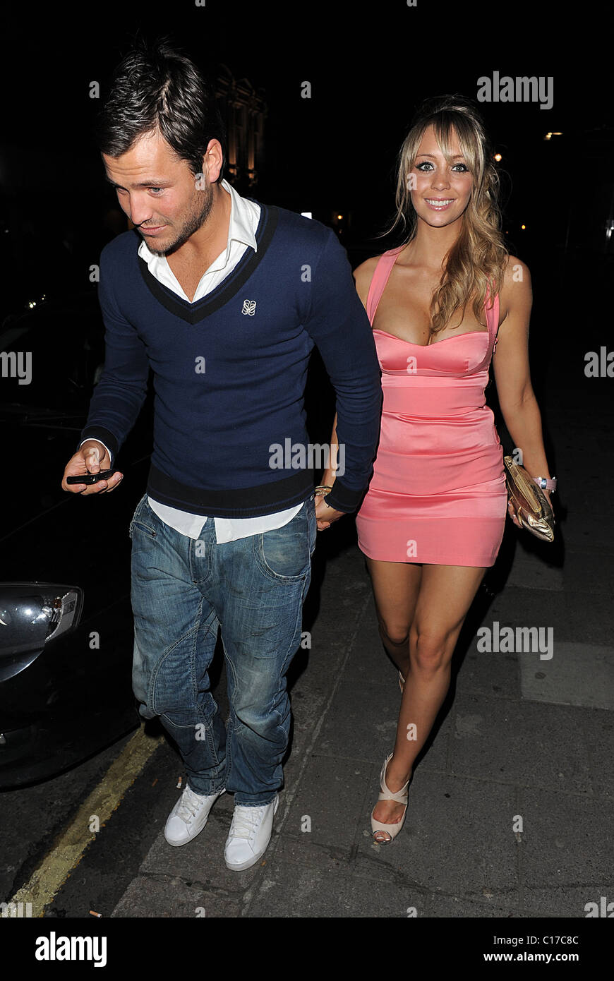 Charlotte Mears wearing a stunning pink dress, leaving Vendome ...