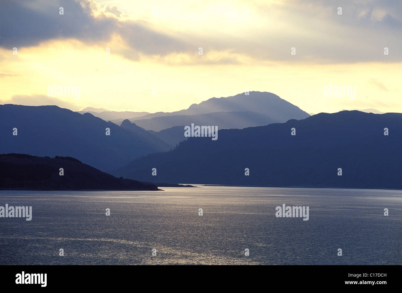 United Kingdom, Scotland, Highlands region, coastal landscape in the ...