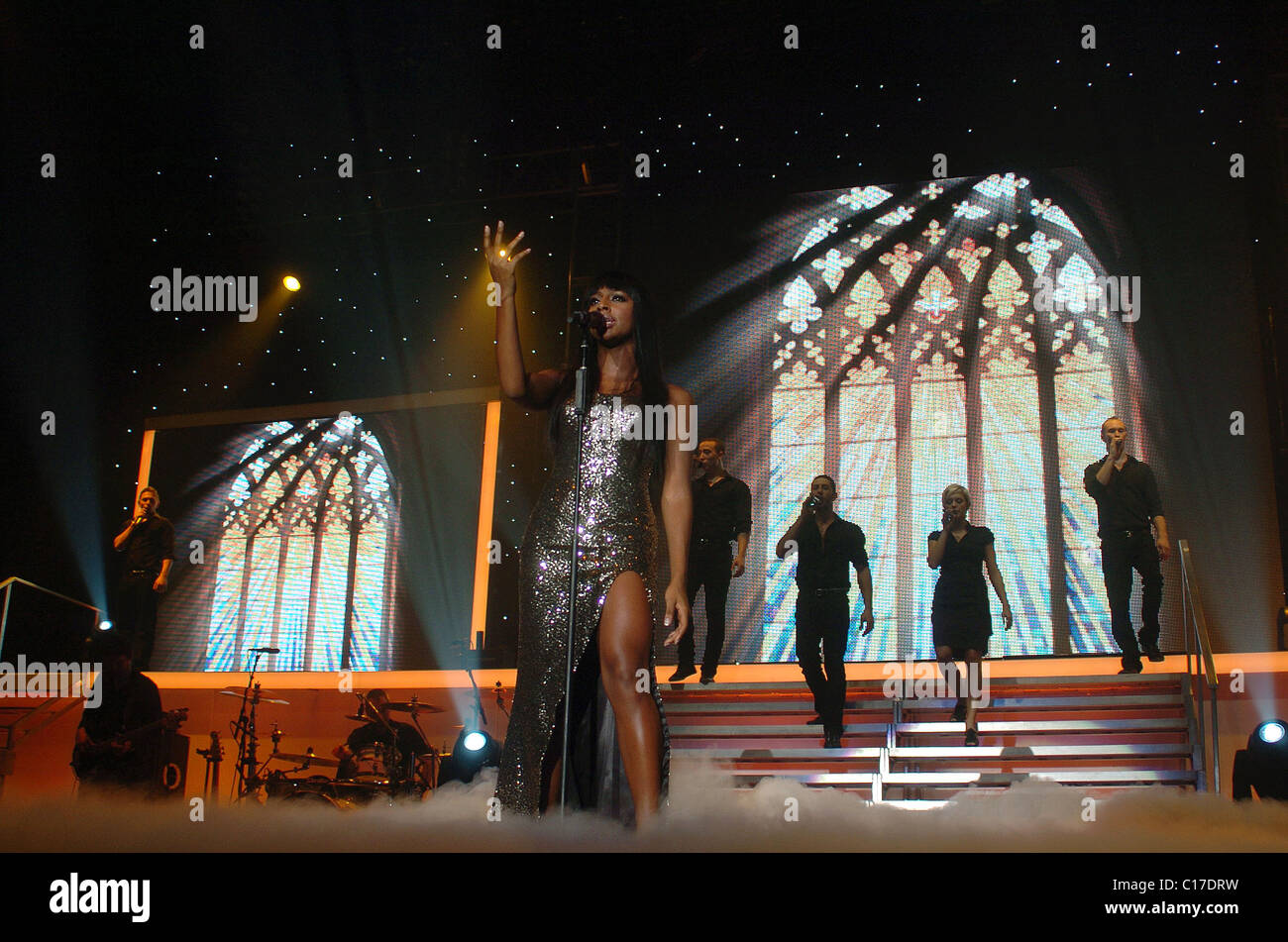 Alexandra Burke performing at the X Factor Live Tour at the Odyssey ...
