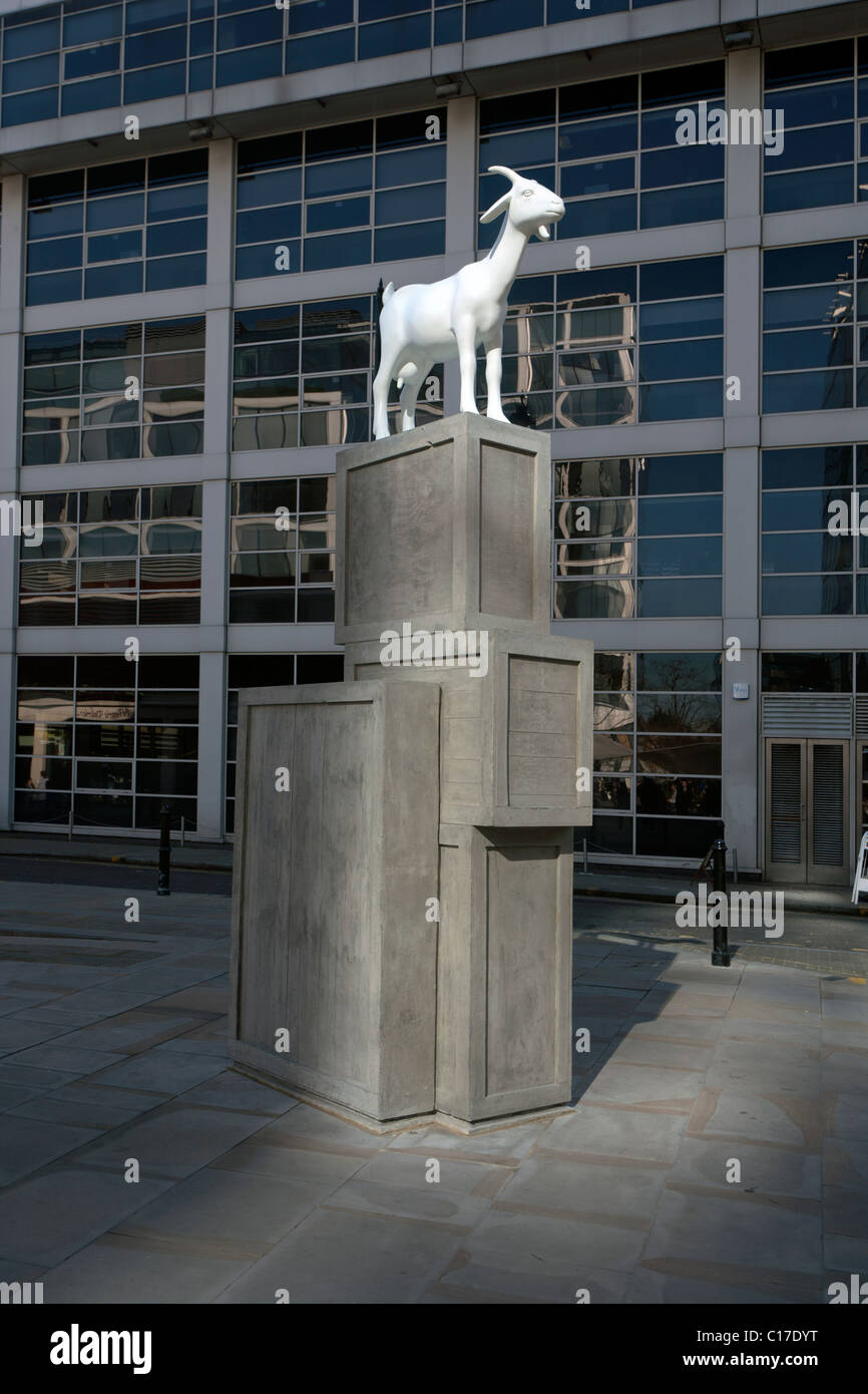 goat sculpture in spitalfields london Stock Photo - Alamy