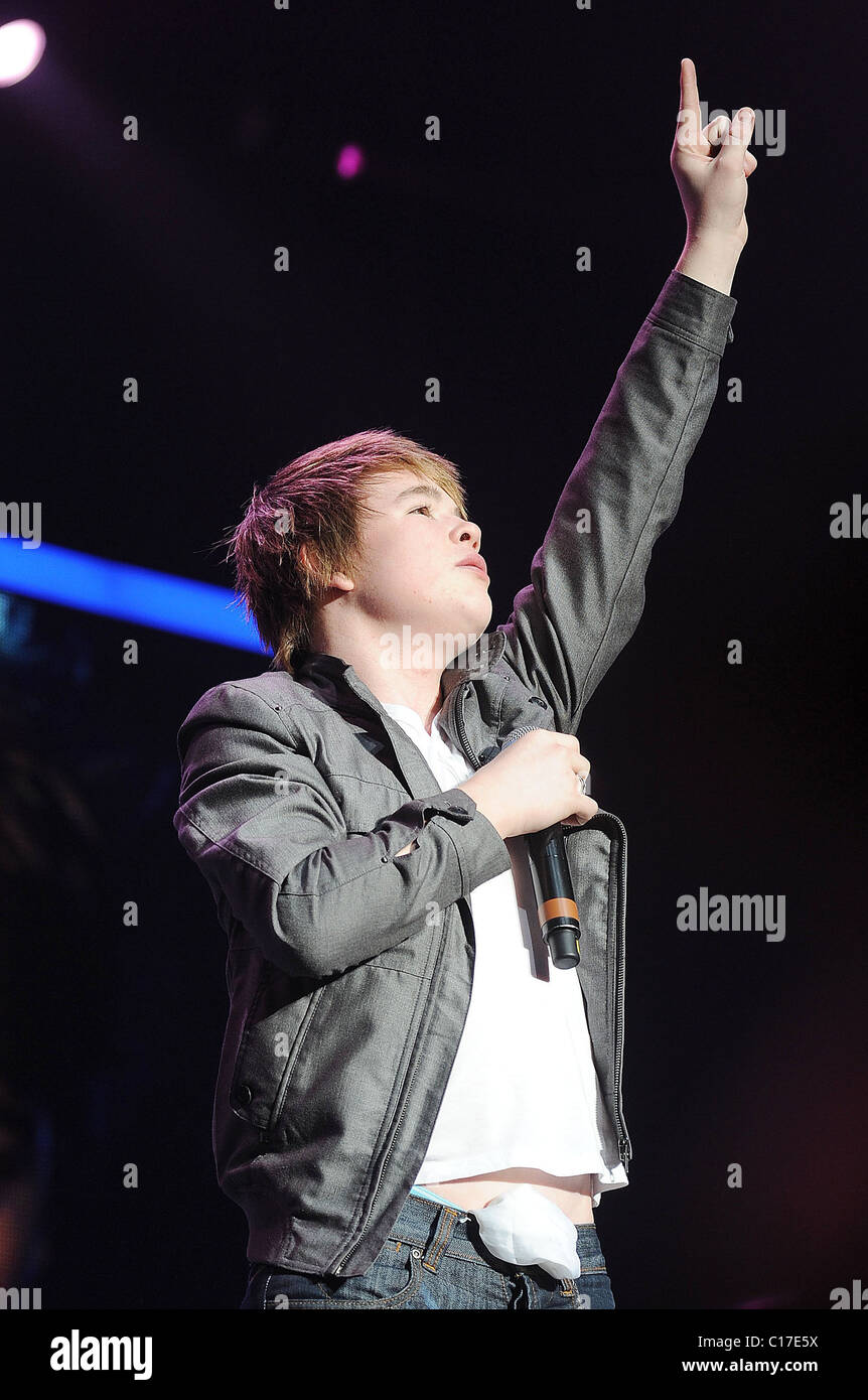 Eoghan Quigg performing at The X Factor Live Tour at the O2 Arena where ...