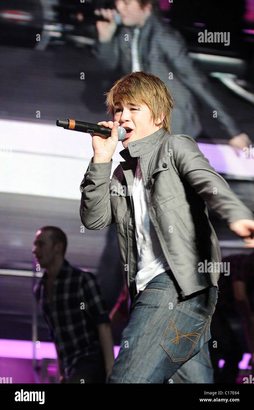 Eoghan Quigg performing at The X Factor Live Tour at the O2 Arena where ...
