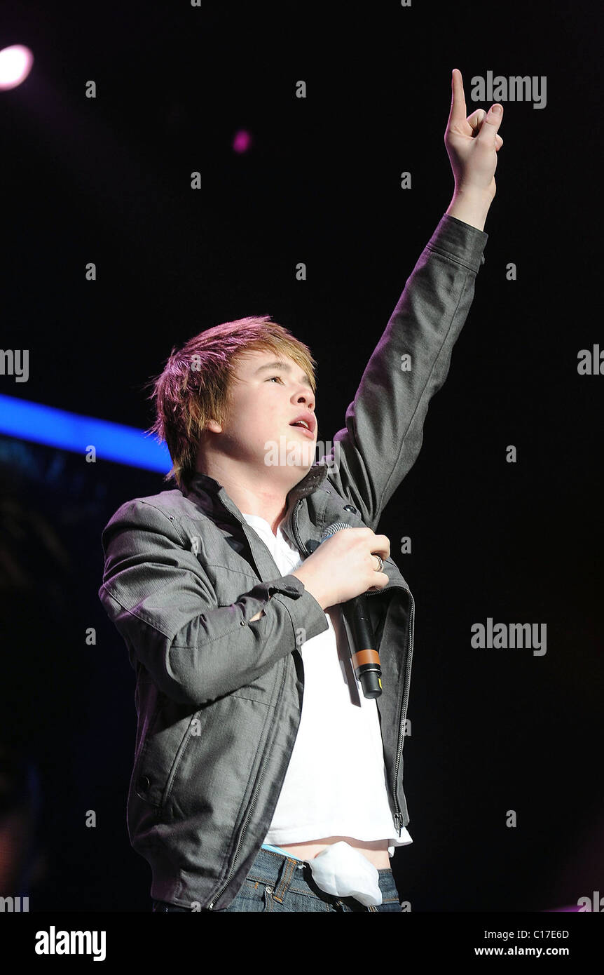 Eoghan Quigg performing at The X Factor Live Tour at the O2 Arena where ...