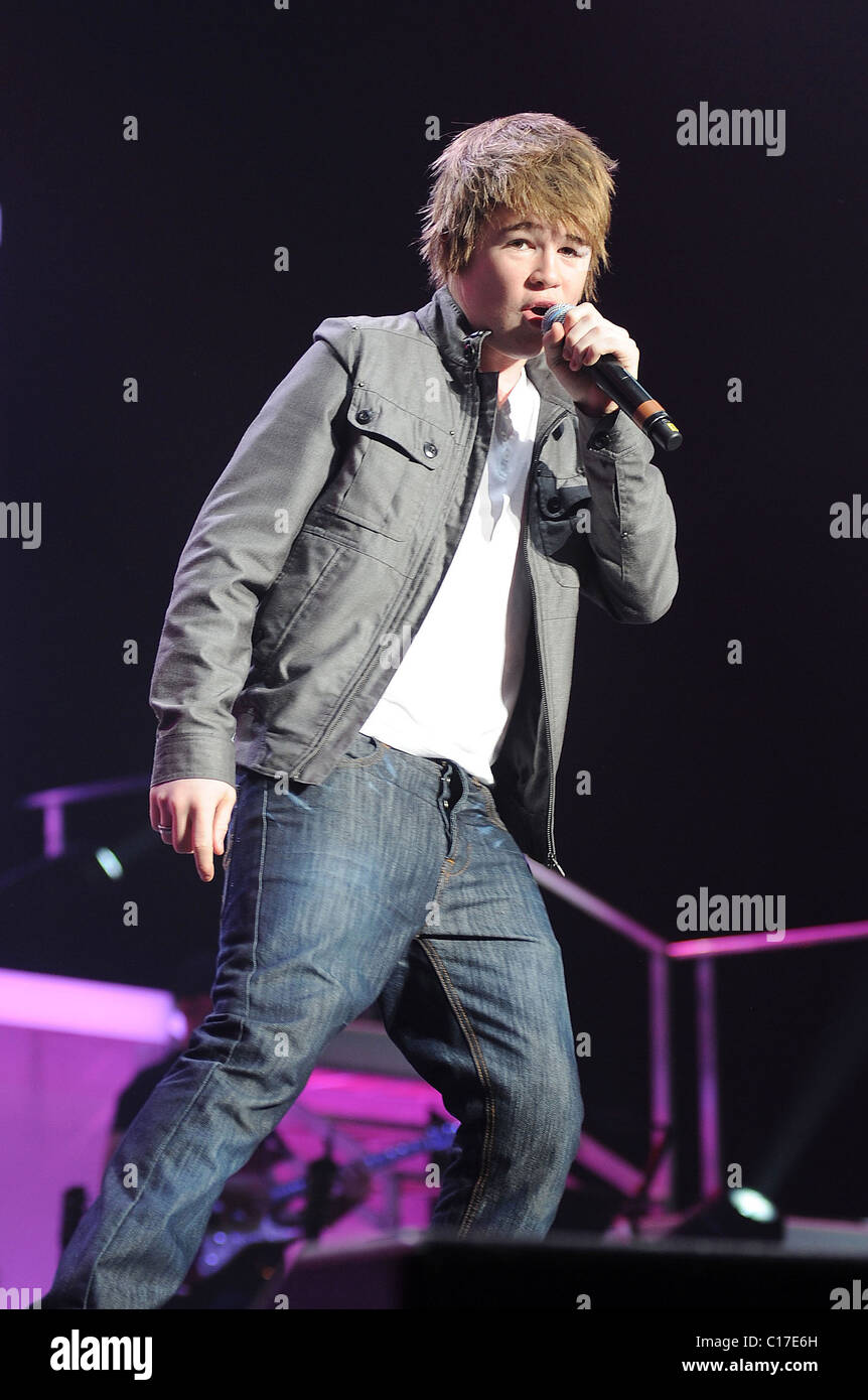 Eoghan Quigg performing at The X Factor Live Tour at the O2 Arena where ...