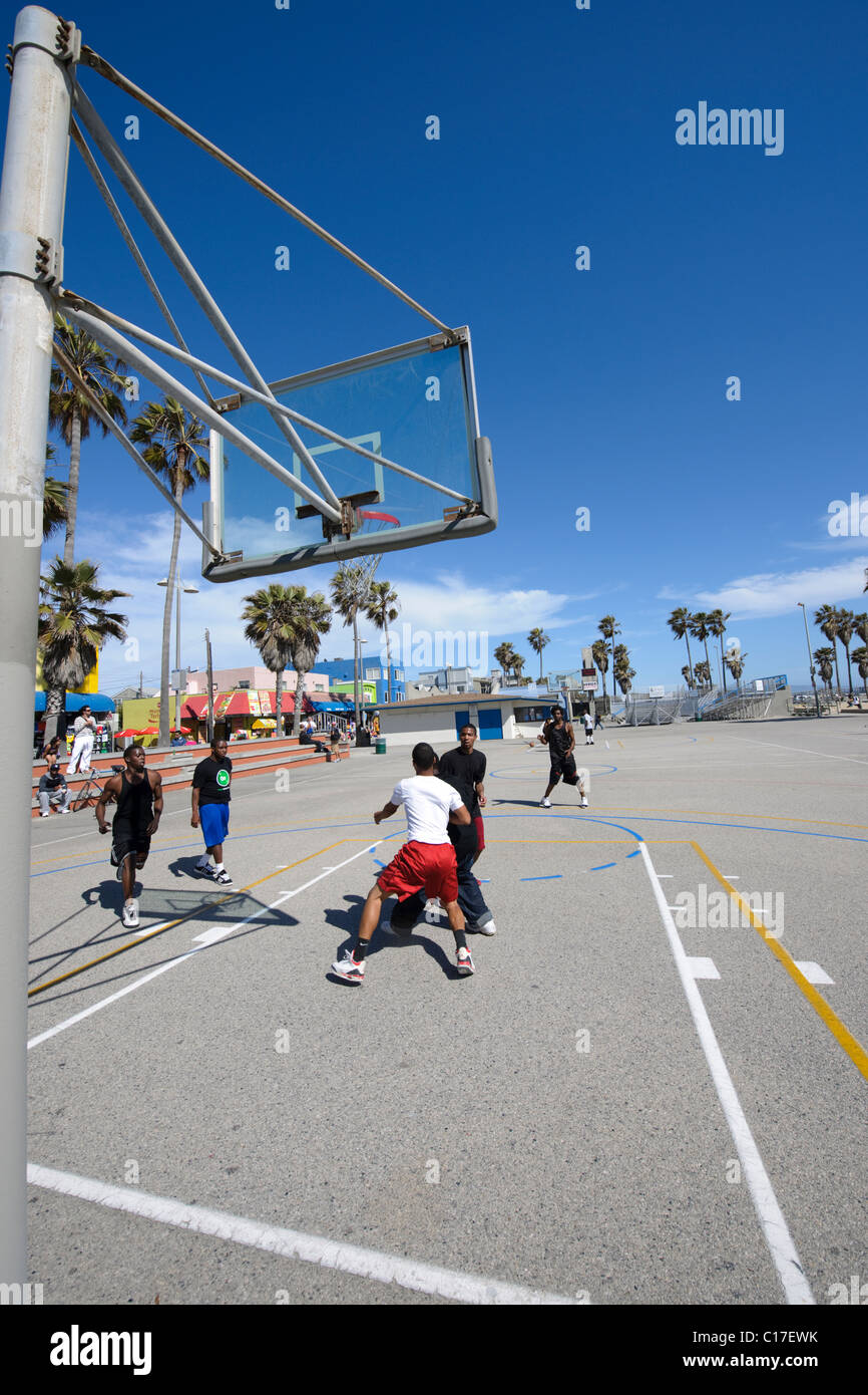 basketball streetballers players on Venice Beach California Stock Photo ...