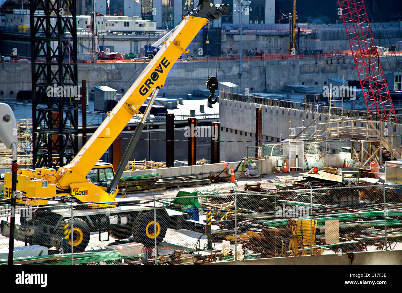 Ground zero site devastation and rebuilding efforts (2008), NYC, New ...