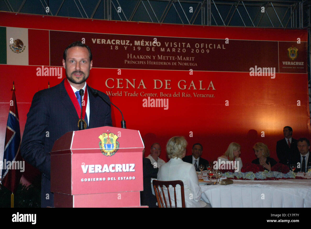 Prince Haakon Fidel Herrera Borunda and wife Rosa Borunda de Herrera visit Prince Haakon and ...