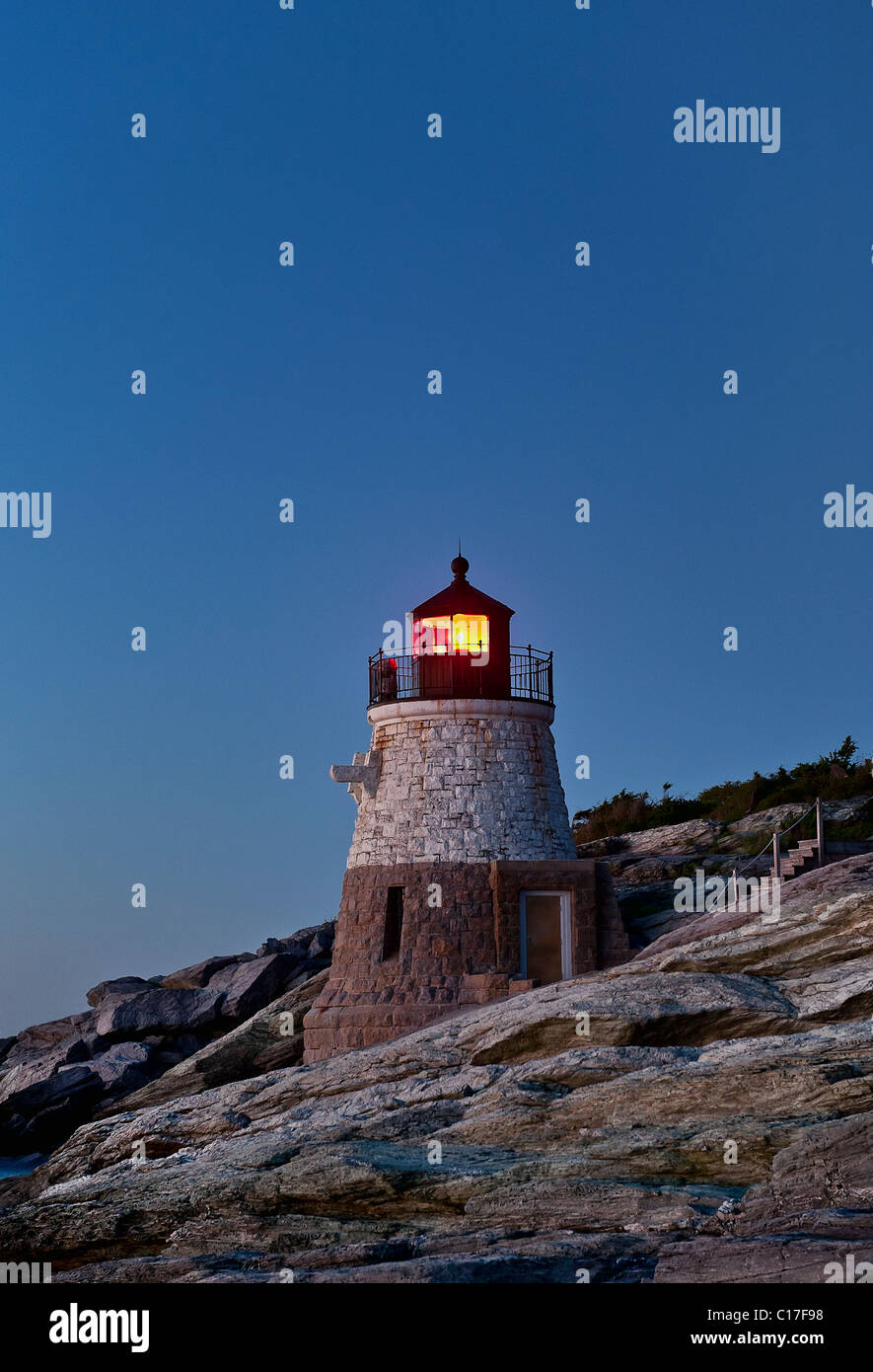 Castle Hill lighthouse, Newport, RI, Rhode Island, USA Stock Photo - Alamy
