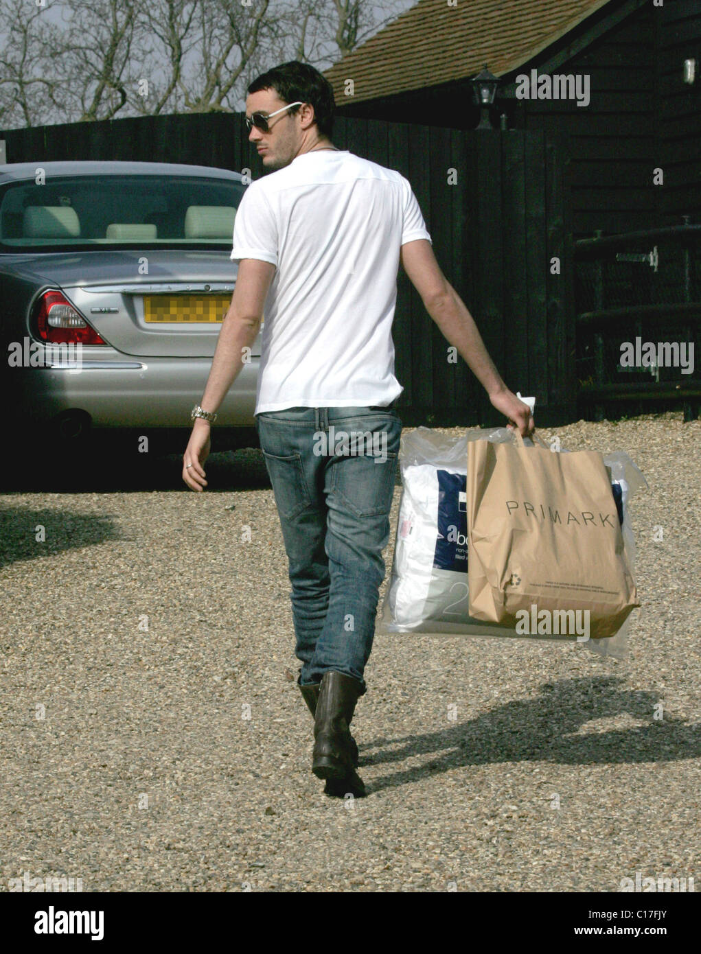 Jack Tweed outside his wife Jade Goody's house. Jade was diagnosed with ...
