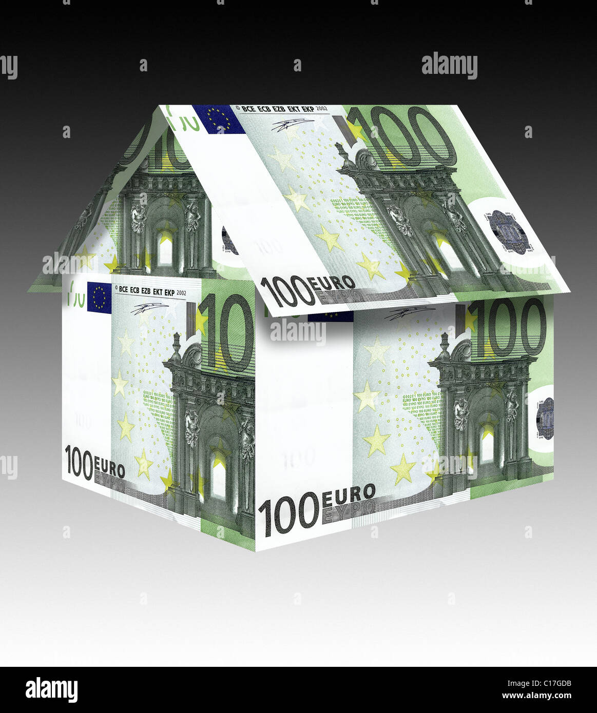 House made up with 100 euro notes Stock Photo - Alamy