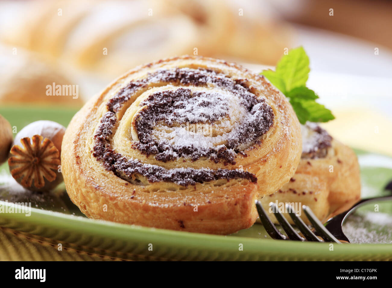 Sweet poppy seed rolls Stock Photo - Alamy