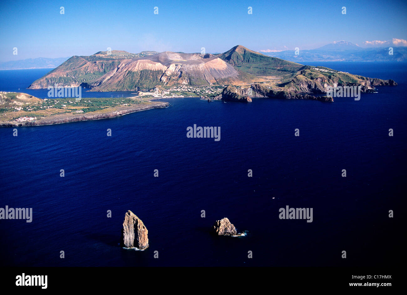 Italy, Sicilia, Eolie Island, Vulcano (aerial view Stock Photo - Alamy