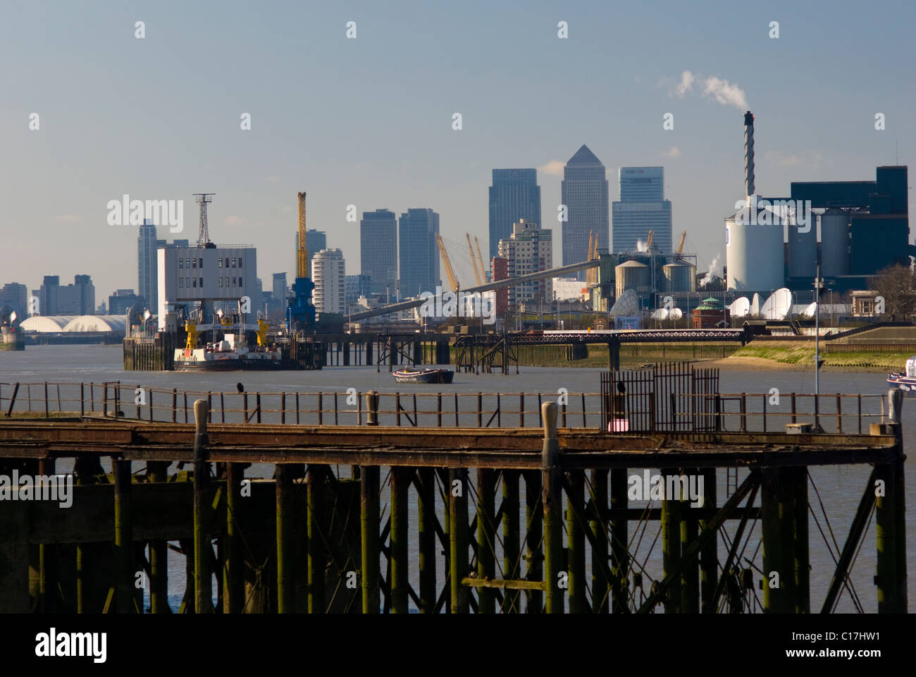 View of Canary Wharf from Woolwich Stock Photo - Alamy
