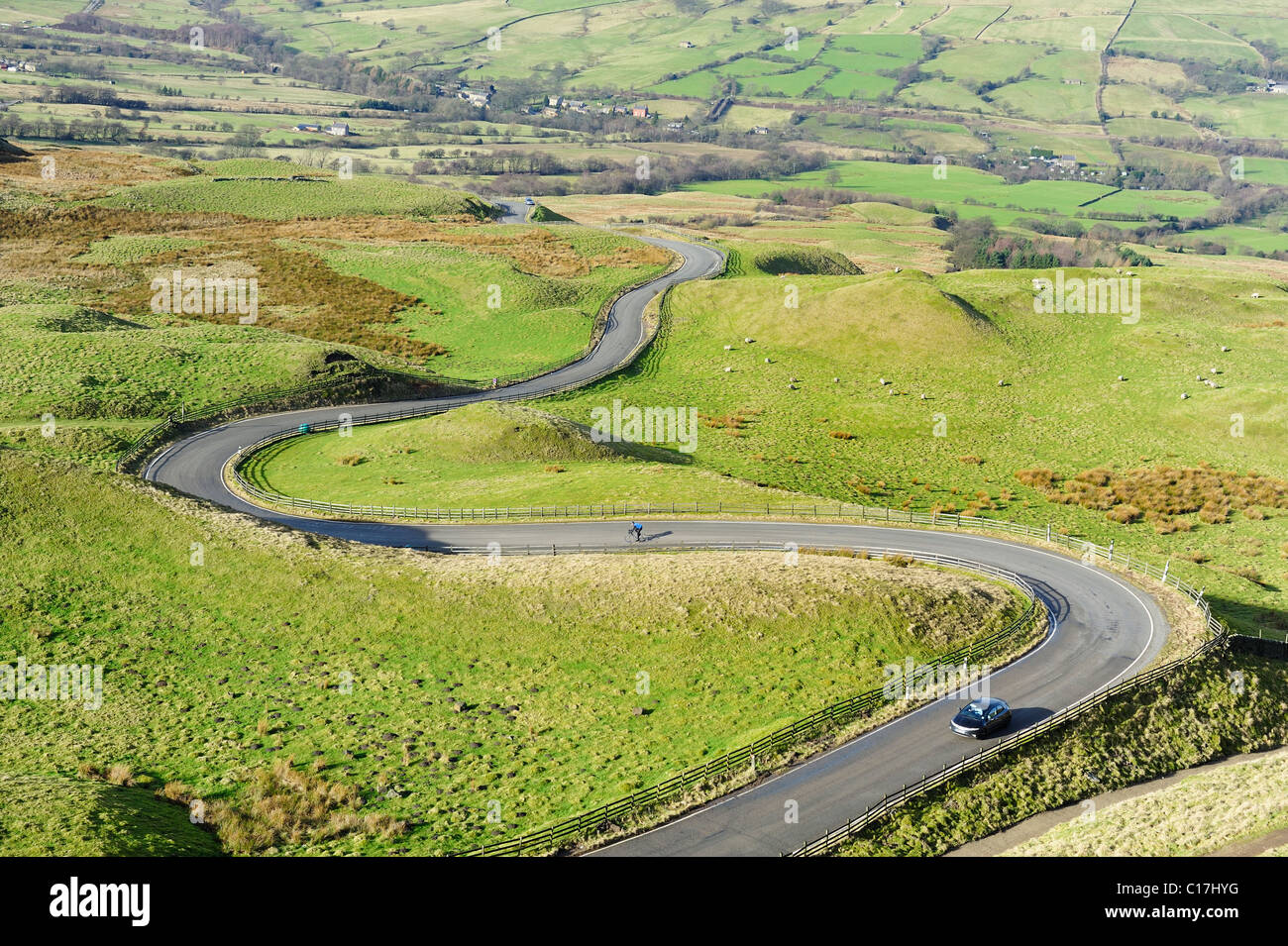 Winding country road derbyshire peak district edale england uk Stock ...