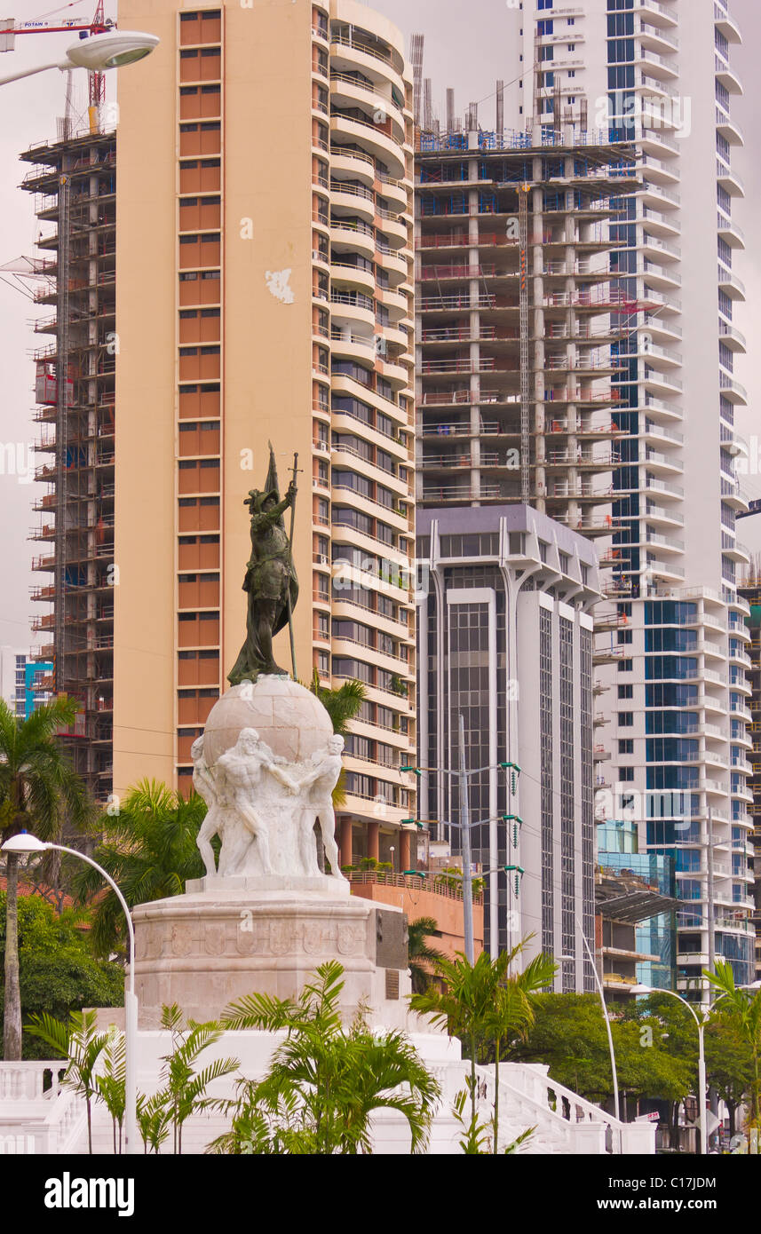 PANAMA CITY, PANAMA - Statue of explorer Vasco Nunez de Balboa, in ...