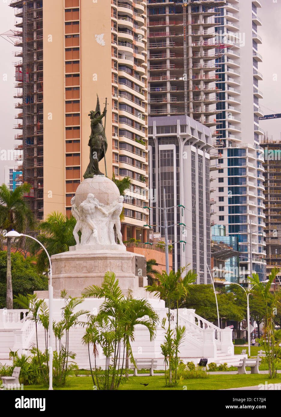 PANAMA CITY, PANAMA - Statue of explorer Vasco Nunez de Balboa, in ...