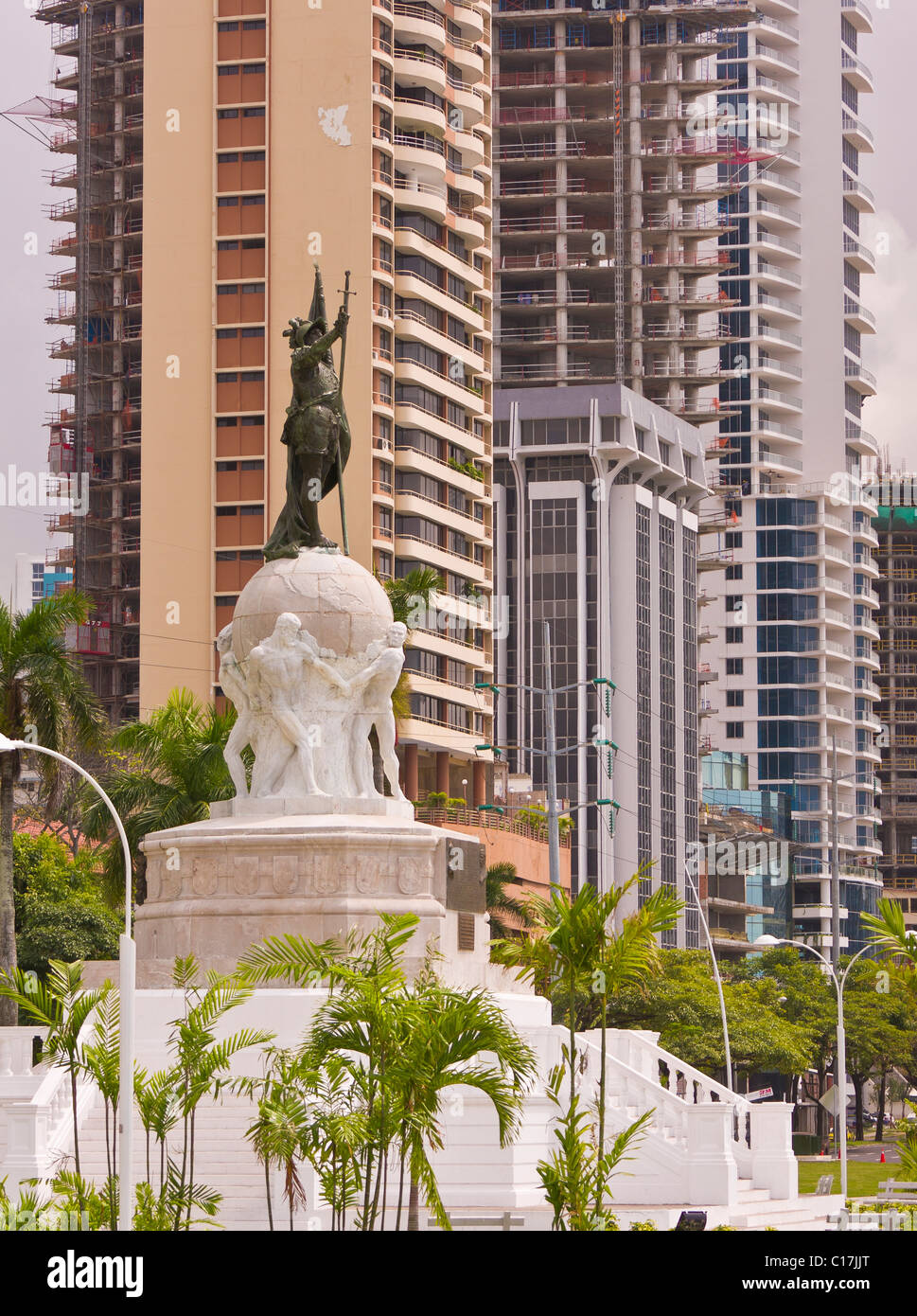 PANAMA CITY, PANAMA - Statue of explorer Vasco Nunez de Balboa, in ...