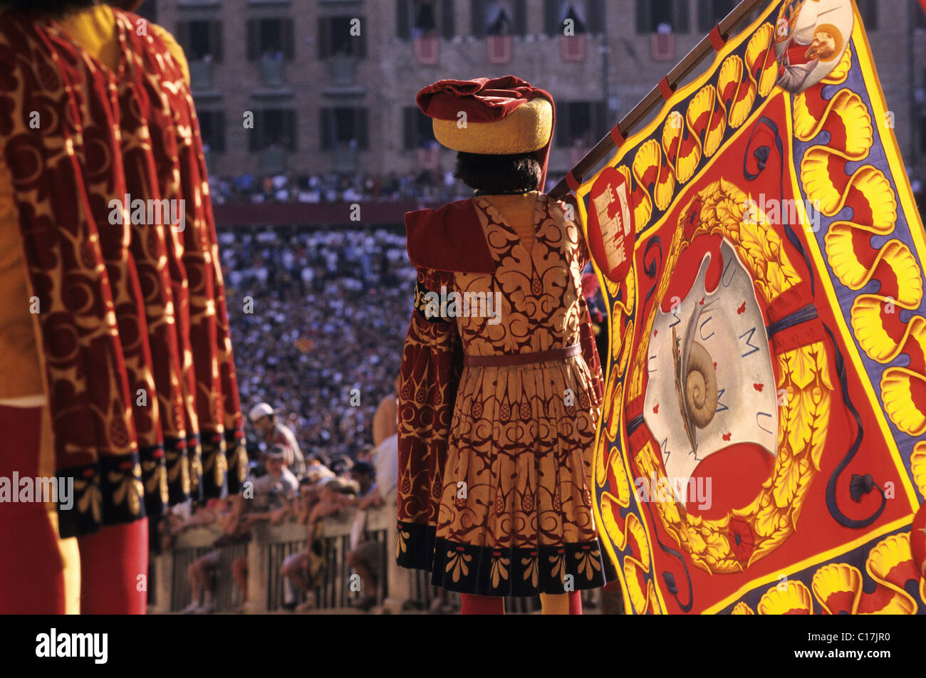 Italy, Tuscany, Siena, Palio's parade on Campo square Stock Photo - Alamy
