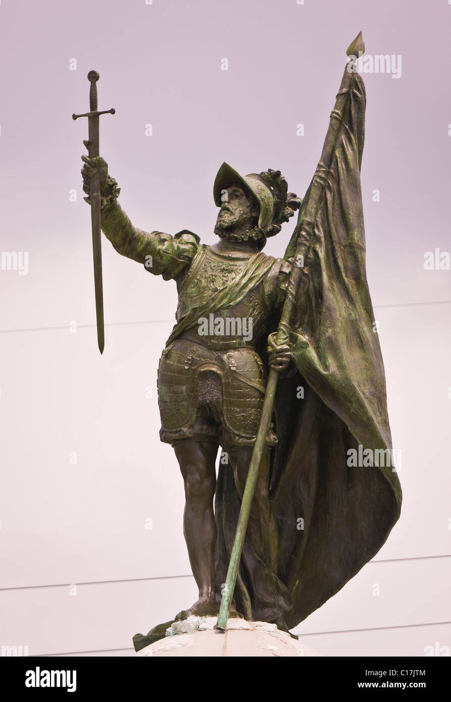 PANAMA CITY, PANAMA - Statue of explorer Vasco Nunez de Balboa, in ...