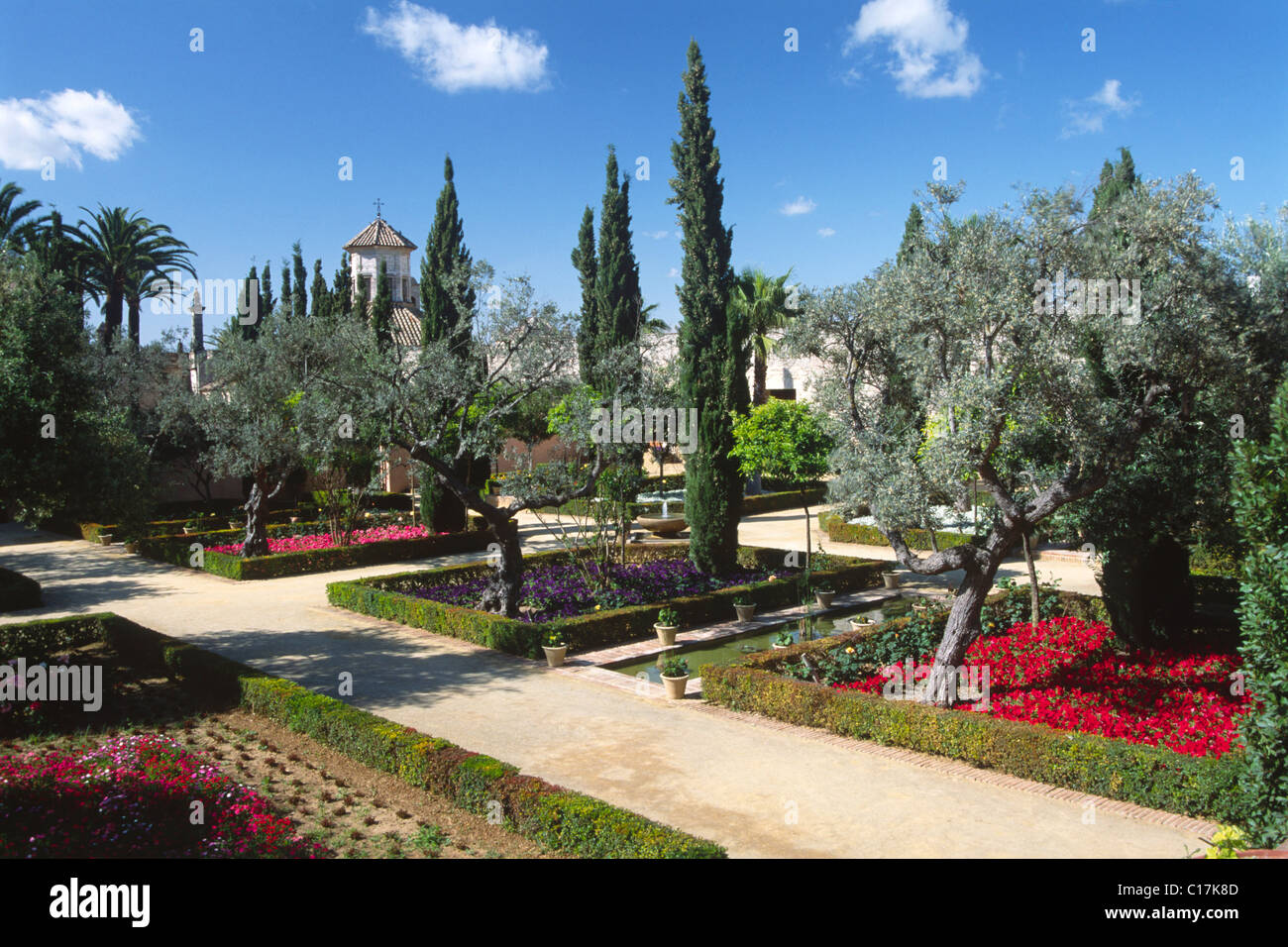 Gardens in Alcazar, Jerez de la Frontera, Andalusia, Spain, Europe ...