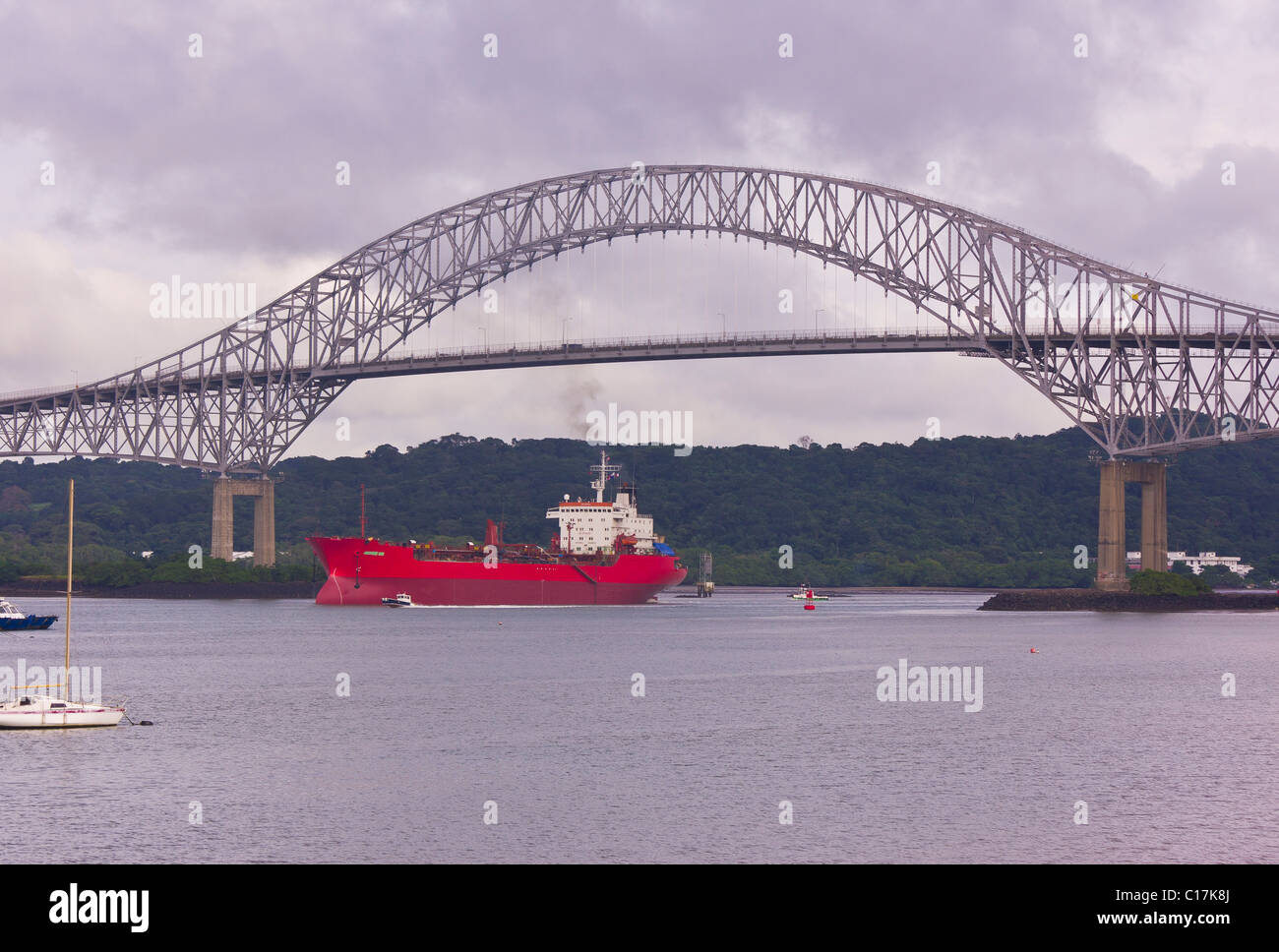 PANAMA - Bridge of the Americas at the Pacific entrance to the Panama ...
