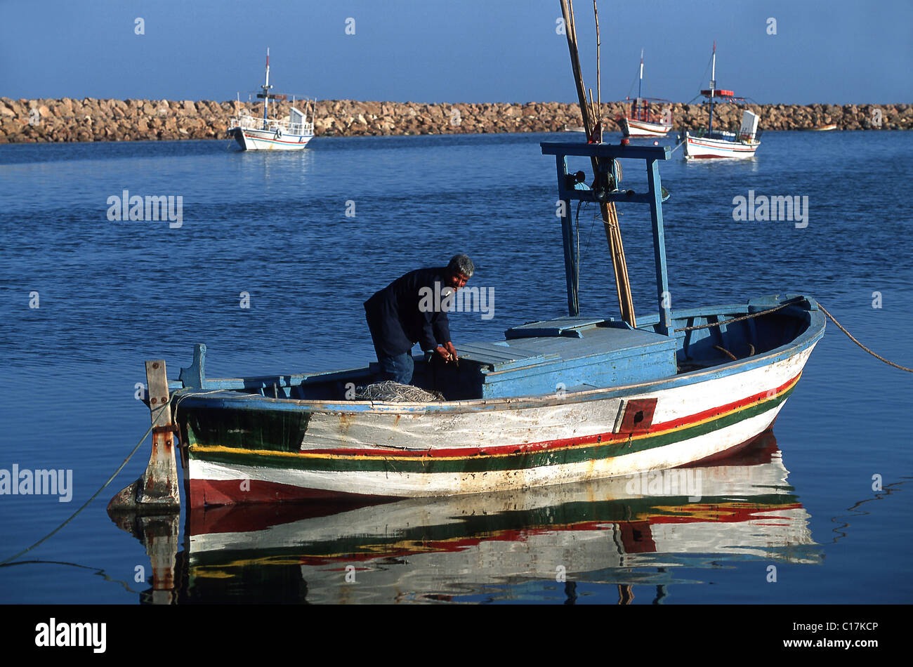 Djerba tunisia boat people hi-res stock photography and images - Alamy