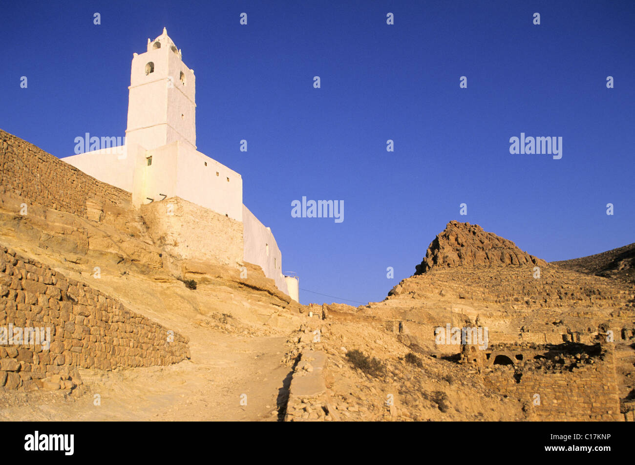Tunisia, Southern Tunisia, Tataouine area, ksour's road, Chenini, old ...