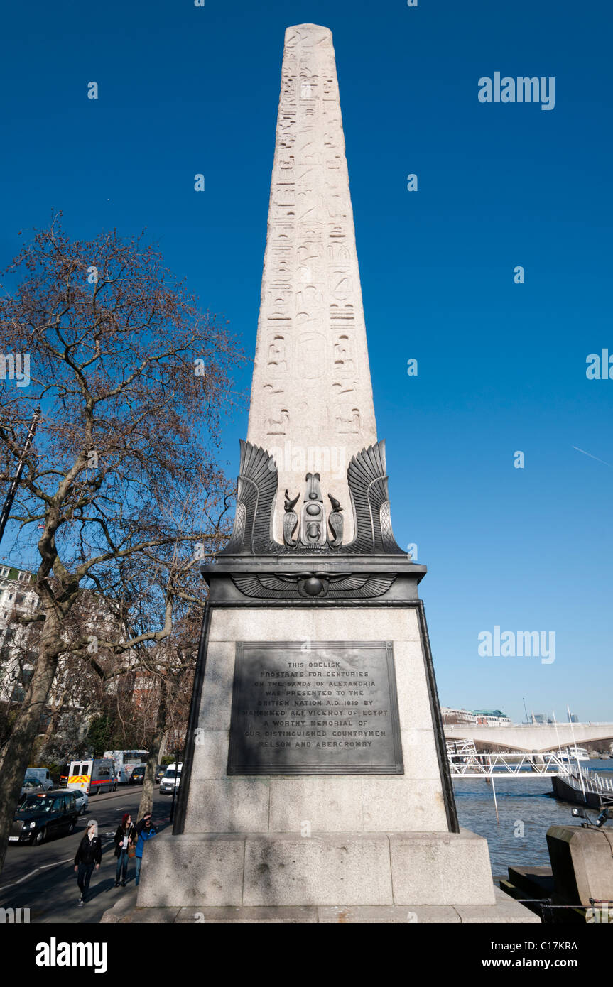 Cleopatra's Needle on the Thames Embankment in London,England Stock ...