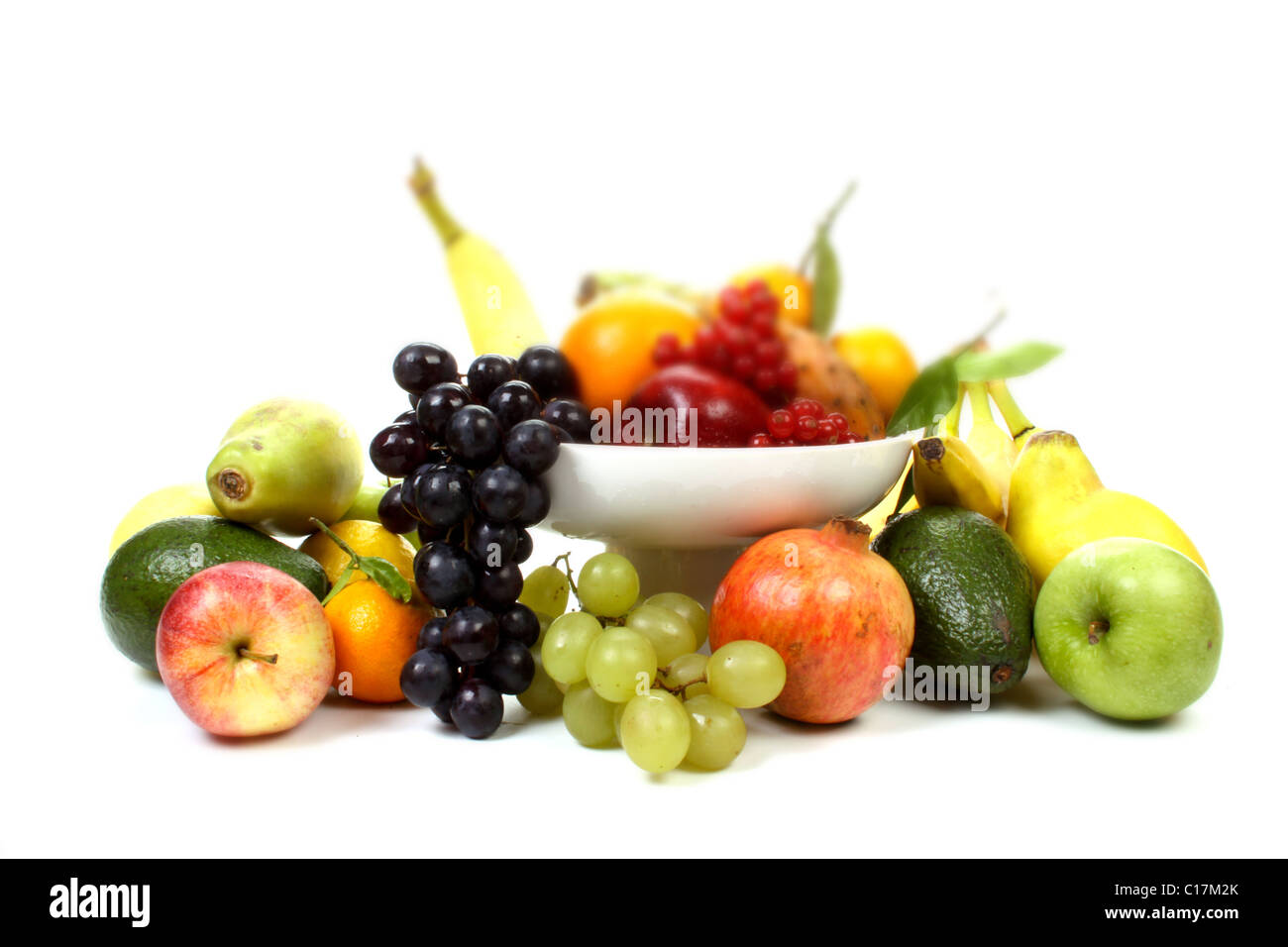 Composition of several fruits on a fruit-dish Stock Photo - Alamy