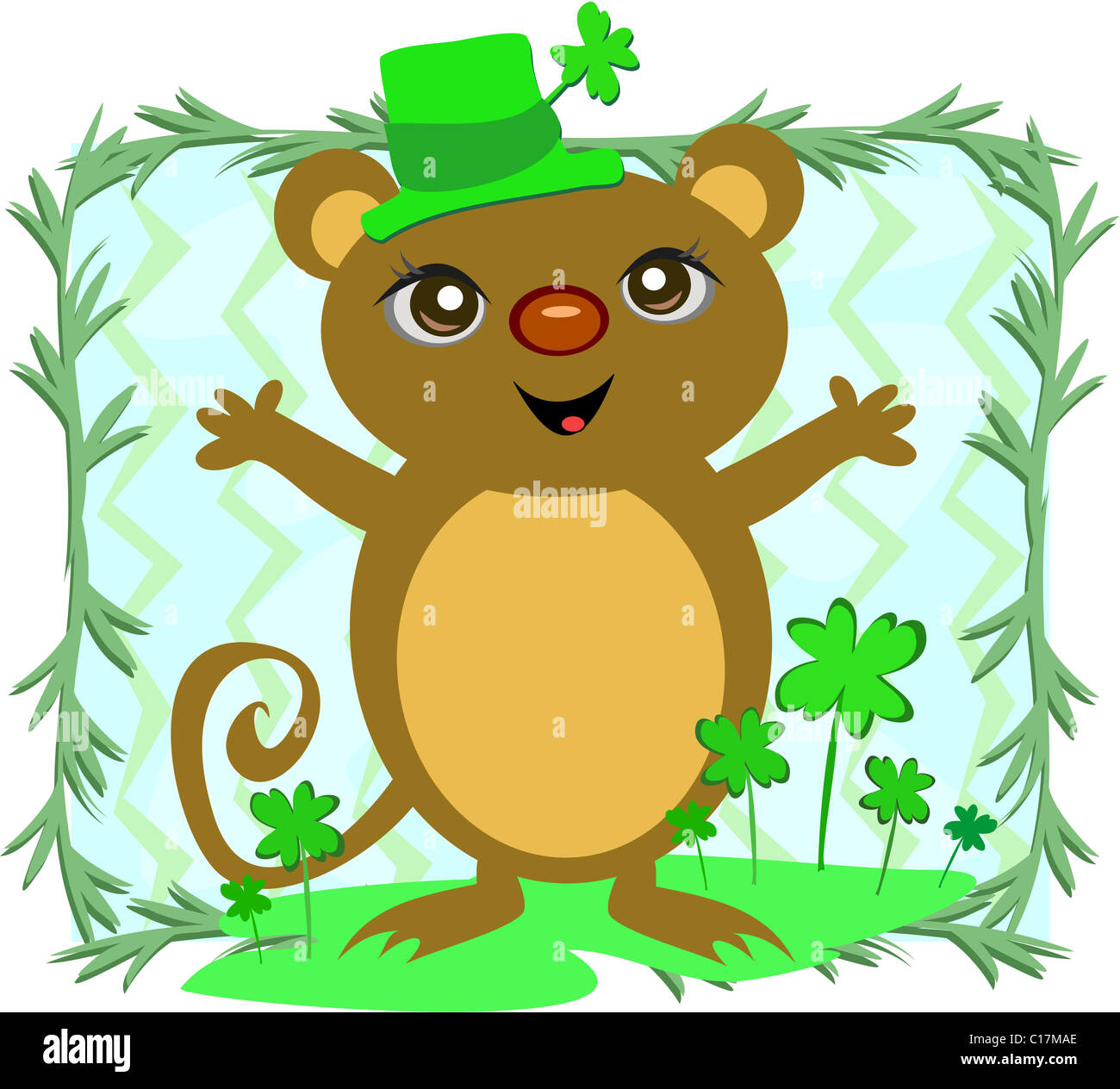 Saint Patrick’s Day Mouse with Hat and Clovers Stock Photo - Alamy