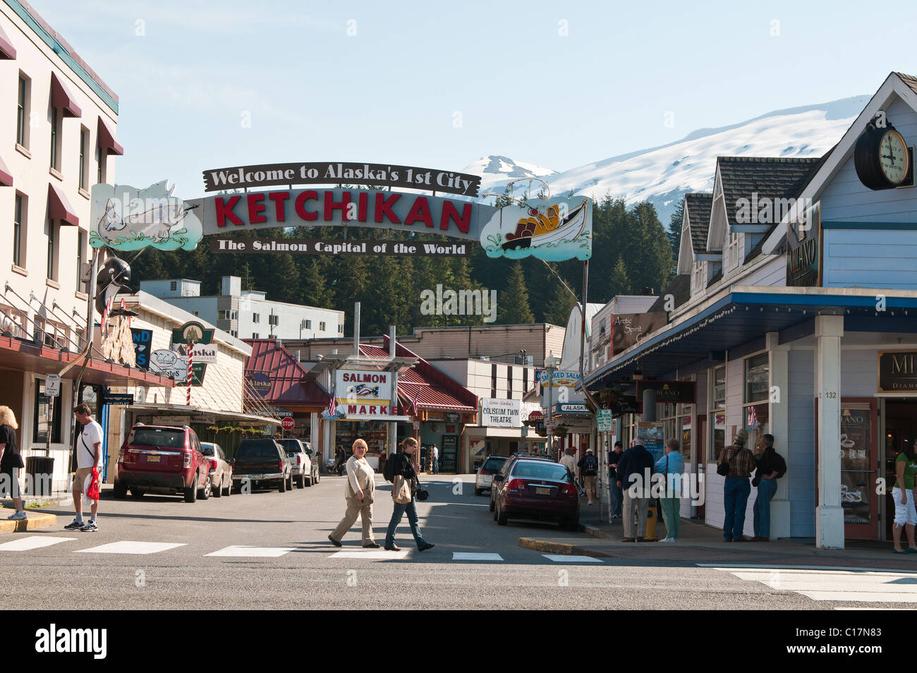 Ketchikan, Alaska. Main Street Ketchikan, Southeast Alaska Stock Photo ...
