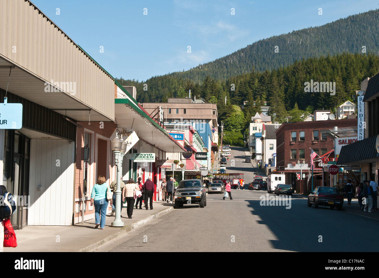 Ketchikan, Alaska. Main Street Ketchikan, Southeast Alaska Stock Photo ...