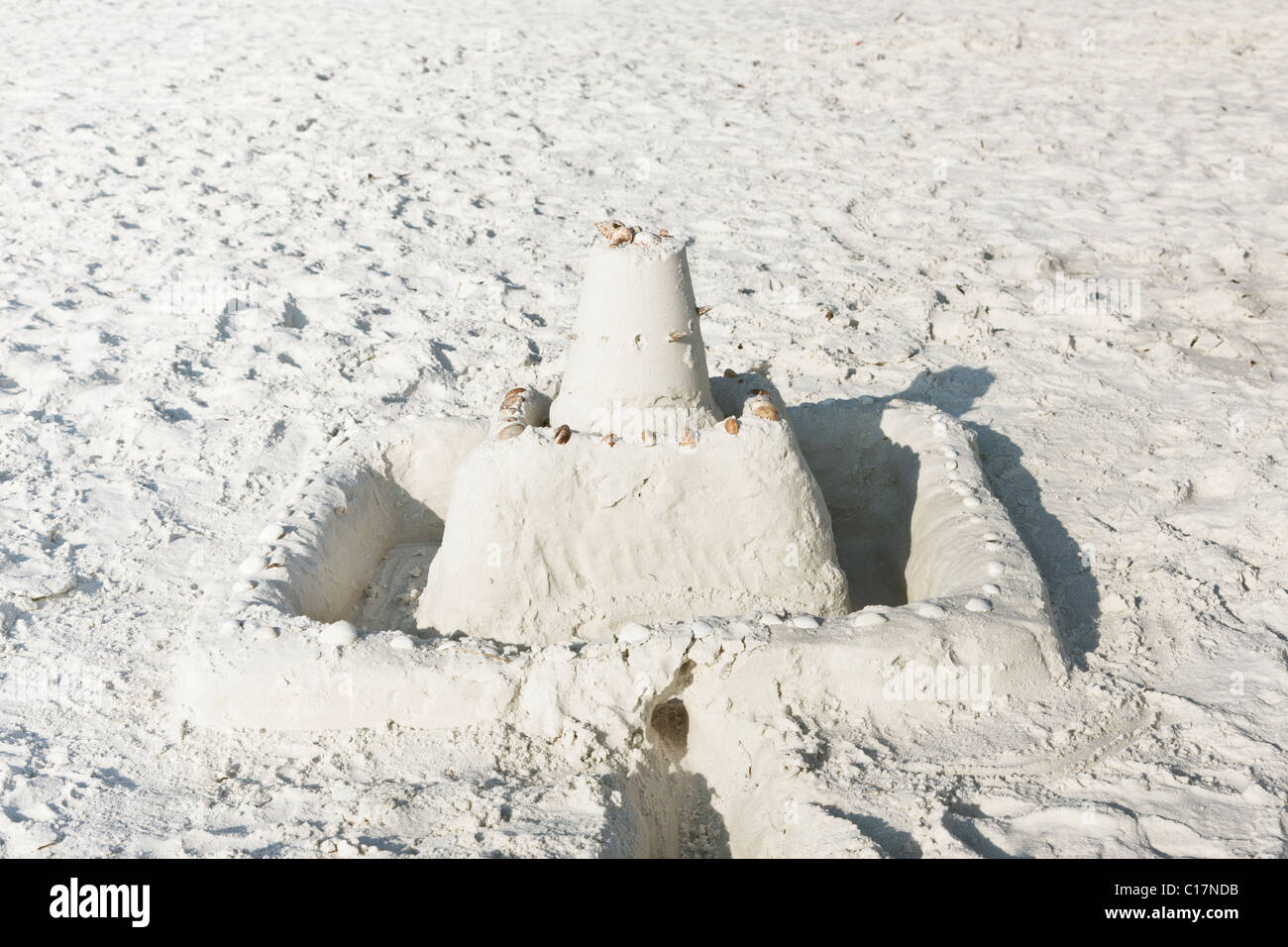 Beautifully crafted sand castle built on a summer holiday Stock Photo ...