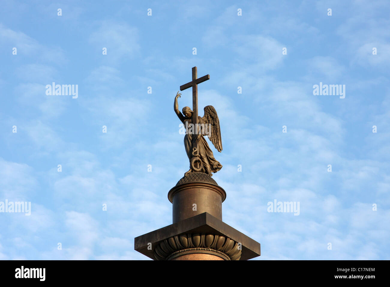 Angel on the Alexander Column on the Palace Square. Saint- Petersburg ...