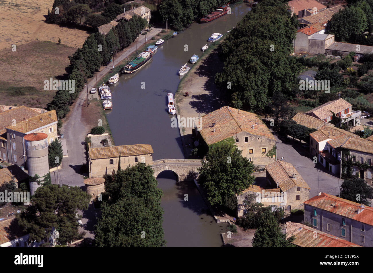 France, Aude, Le Somail village, Canal du Midi listed as World Heritage ...