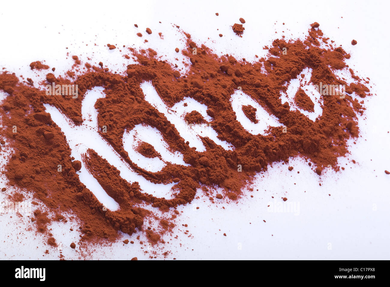 Cocoa written cocoa powder hi-res stock photography and images - Alamy