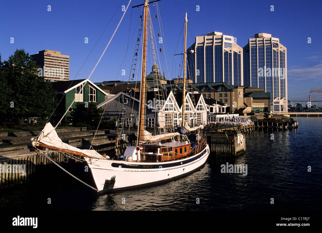 Canada, Nova Scotia, Halifax, the port, retort sailing ship Bluenose ...