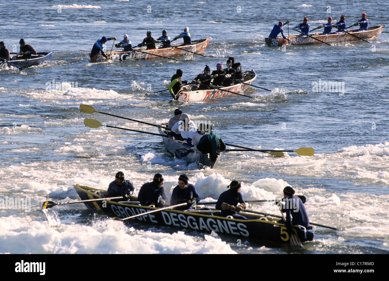 Quebec city winter carnival boat race hi-res stock photography and ...